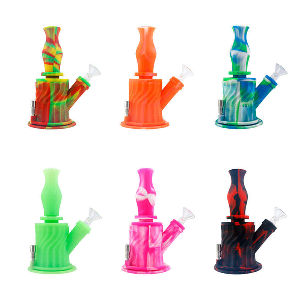 3 in 1 Silicone Water Pipe - 7" / 14mm F / Colors Vary – Bongstown